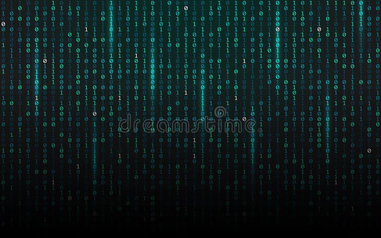 Matrix Background. Streaming Binary Code. Falling Digits on Dark Backdrop. Data Concept Stock ...