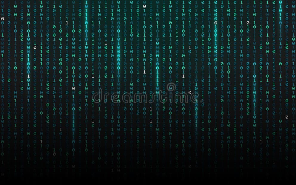 Matrix Background. Streaming Binary Code. Falling Digits on Dark ...