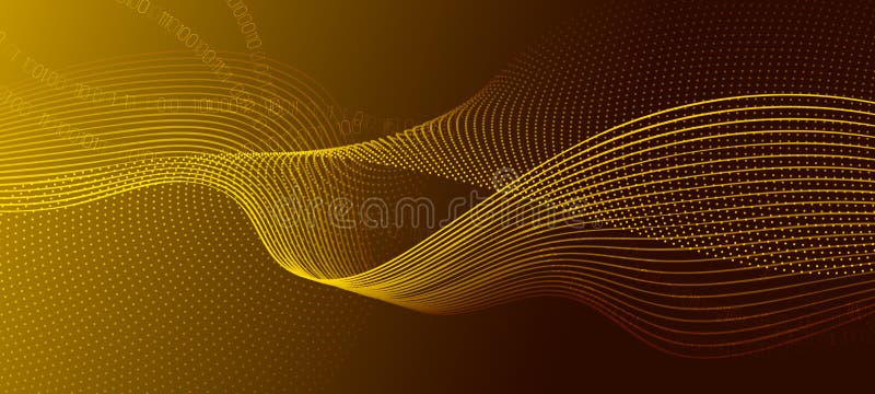 Matrix Big Data. Gold Science Wallpaper Stock Vector - Illustration of ...