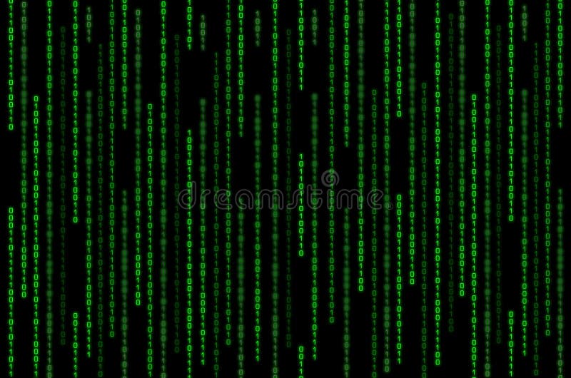 Matrix Binaire Vert Sur Le Fond Noir Image stock - Image: 33010233