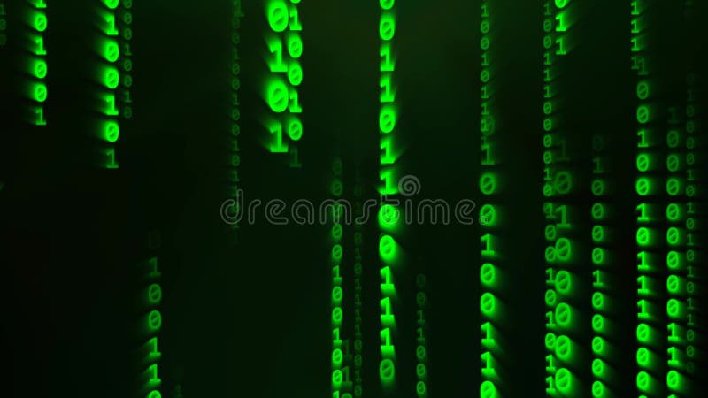 Matrix Binary Code Number Digit Streams Falling Rain Particles 4k