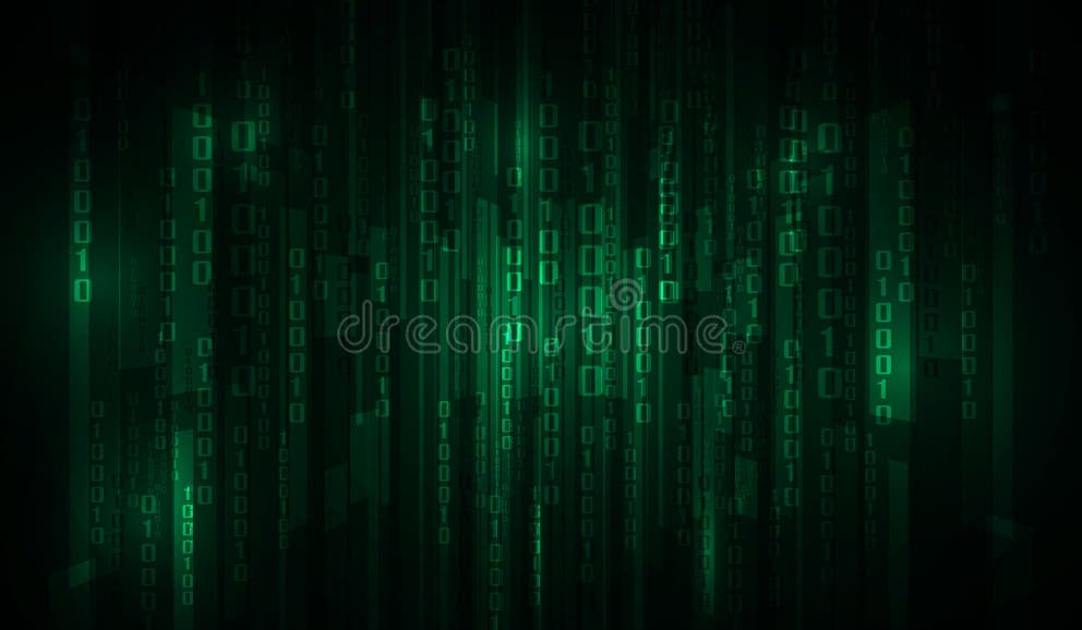 The Matrix Binary Code. Vector Illustration Stock Vector - Illustration ...