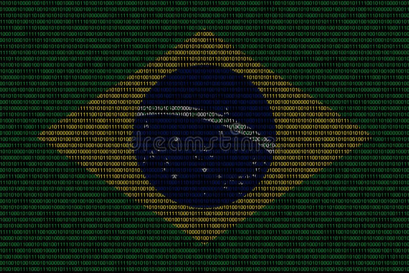 Matrix Binary Code of Zeros and Ones in Brazil Flag Colors. Concept of ...