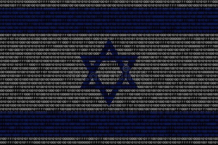 Matrix Binary Code of Zeros and Ones in Israel Flag Colors. Concept of ...