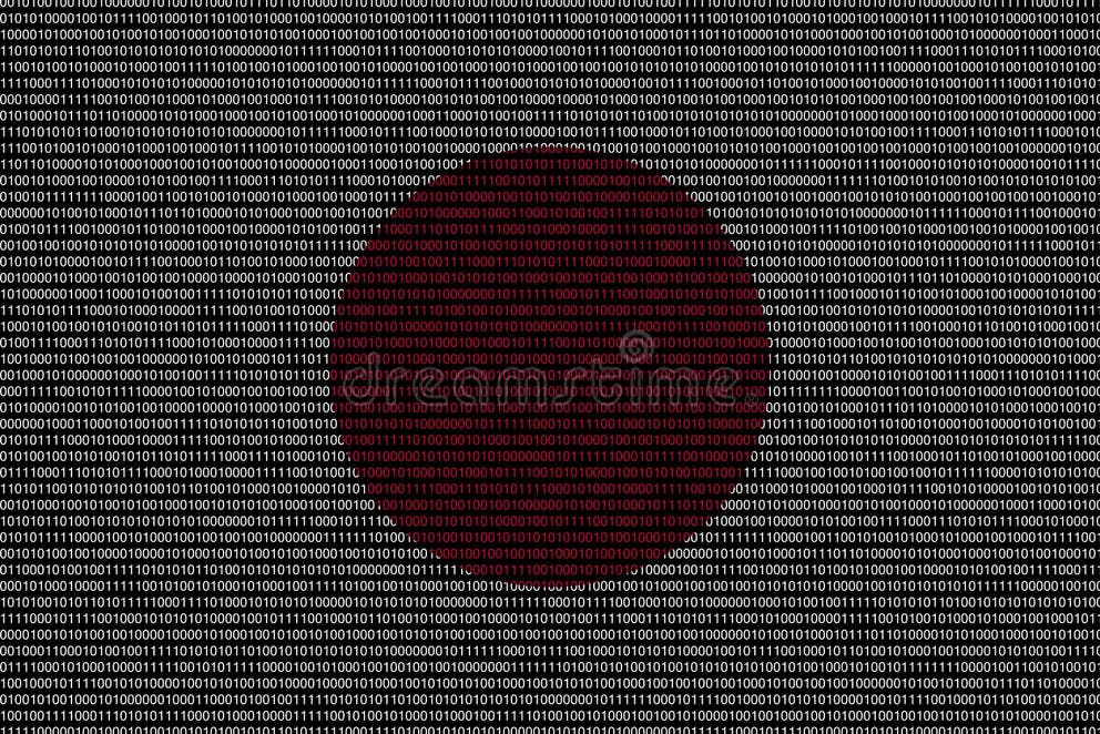 Matrix Binary Code of Zeros and Ones in Japan Flag Colors. Concept of ...