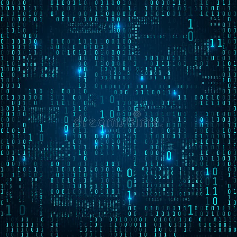 Matrix Of Binary Numbers Binary Computer Code Futuristic Or Sci Fi Backdrop Flow Of Blue