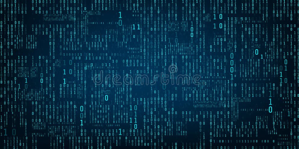 Matrix of Binary Numbers. Binary Computer Code. Futuristic or Sci-fi Backdrop. Flow of Blue ...