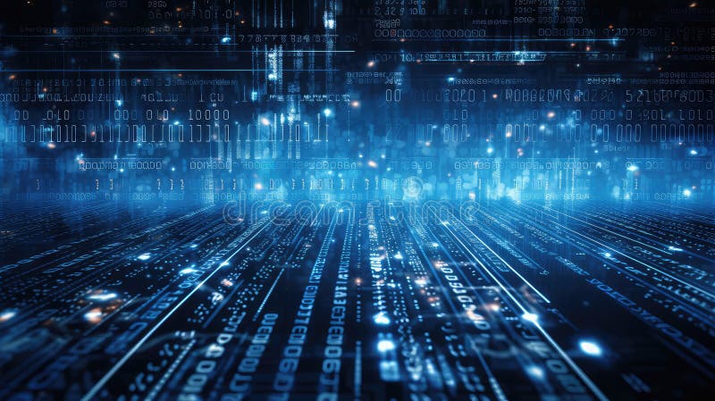 Matrix blue tech texture stock illustration. Illustration of pixelated ...