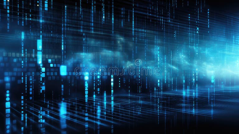 Matrix Blue Technology Backgrounds Stock Illustration - Illustration of ...