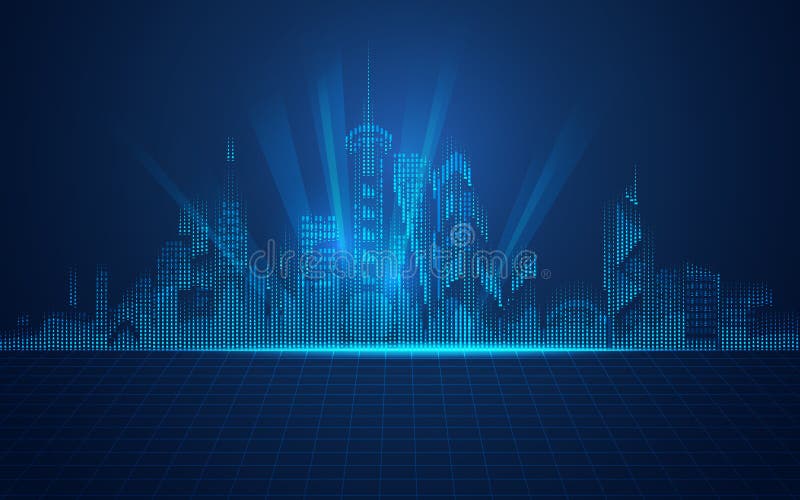 Matrix City stock vector. Illustration of skyline, graphic - 97035125