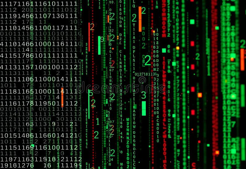 Matrix Code ASCII Digital Collage ASCII Art Forms the Structure Stock ...