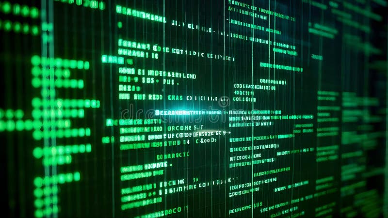 Matrix Code Background Green Cascading Code Futuristic Feel Stock Photo ...