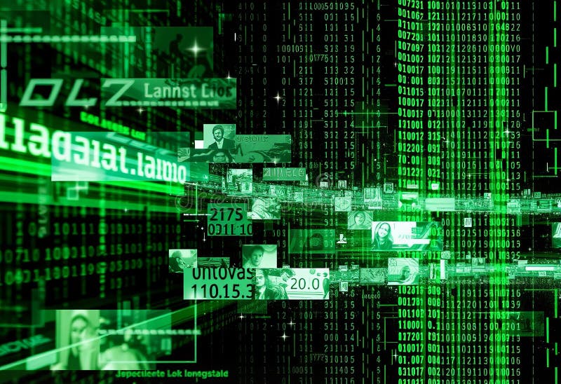 Matrix Code Digital Collage Layers of Matrix Code and Digital Im Stock ...