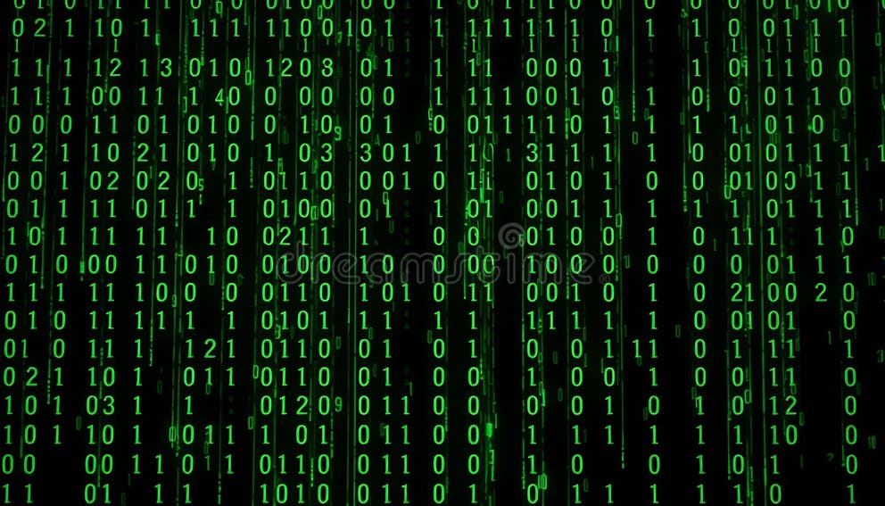 Matrix Code Digital Rain. Green Data Stream Background Design, Stock ...