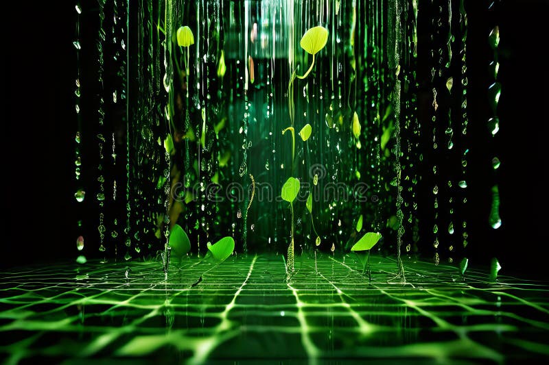 Matrix Code Drops Stylized To Look Like Falling Green Code Chara Stock ...