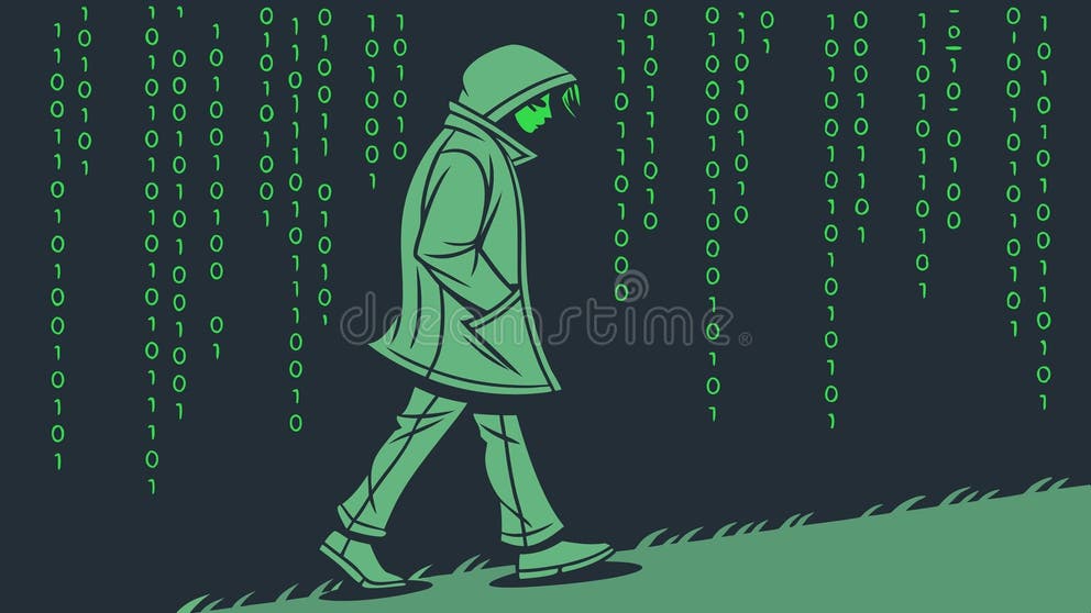 Matrix Code Figure, Digital Rain, Cyber Punk, Futuristic Theme, Coding ...