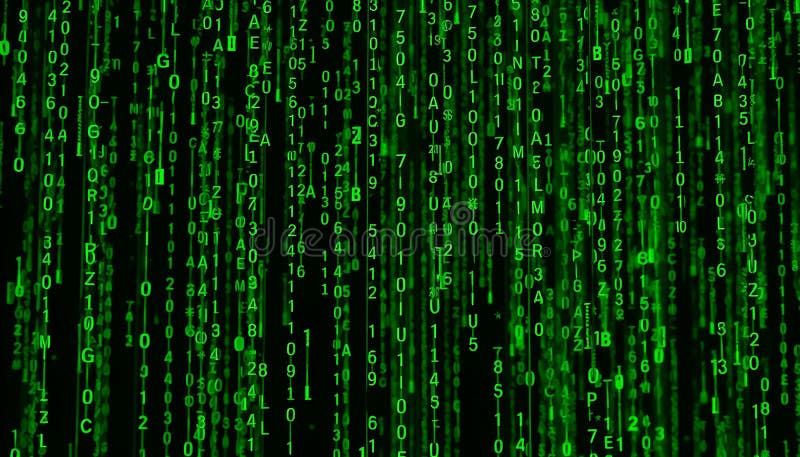 Matrix Code Green Digital Binary Code Technology Screen Digital Data Code Stream Generative