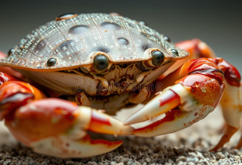 Matrix Code Macrorealism a Close Up of a Crab Its Shell in Matri Stock ...