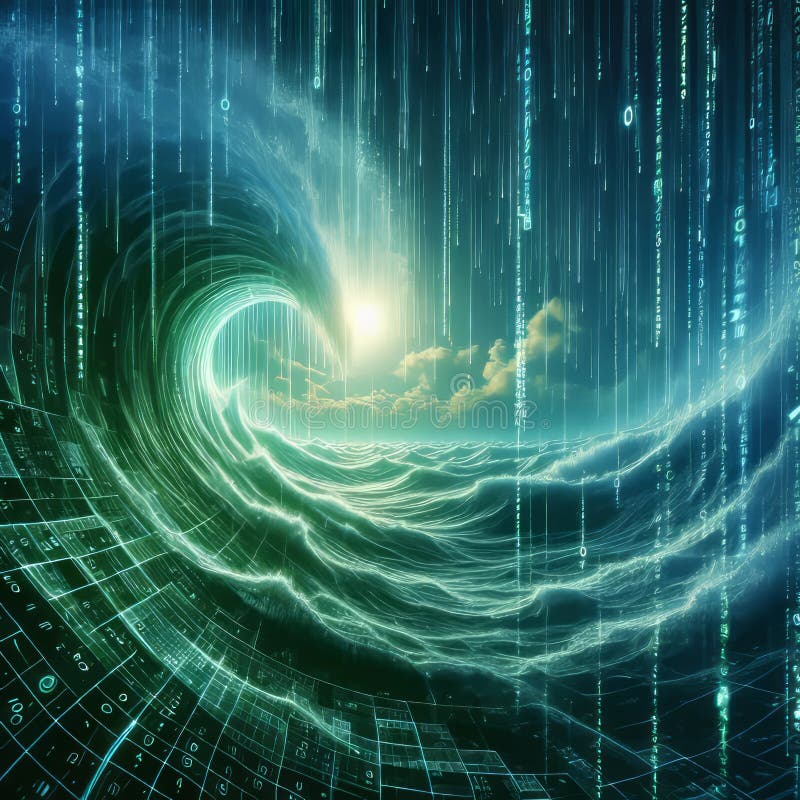 Matrix Code Ocean Waves and Ocean Currents Depicted Using Fallin Stock ...