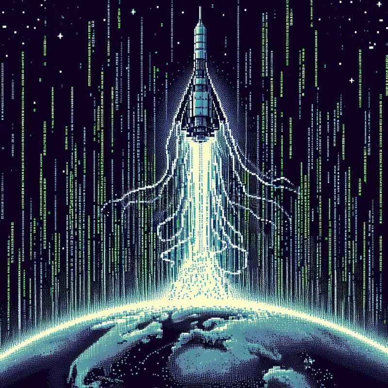 Matrix Code Pixel Art a Pixel Art Representation of the Pr Stock Photo ...