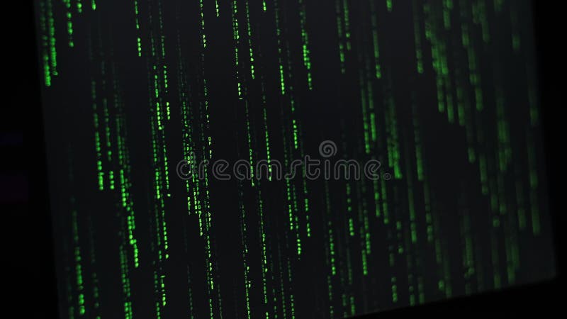 Matrix Code Rain Background, Green Digits Glow and Falling on Screen Stock Video - Video of ...