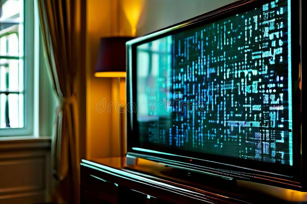 Matrix Code Tv Frame a Television Framed with Matrix Code Design Stock ...