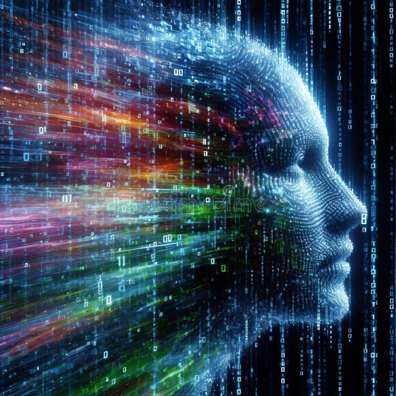 75 Matrix Code Vibrant Glass a Close Up of a Delegate S Face Tra Stock ...