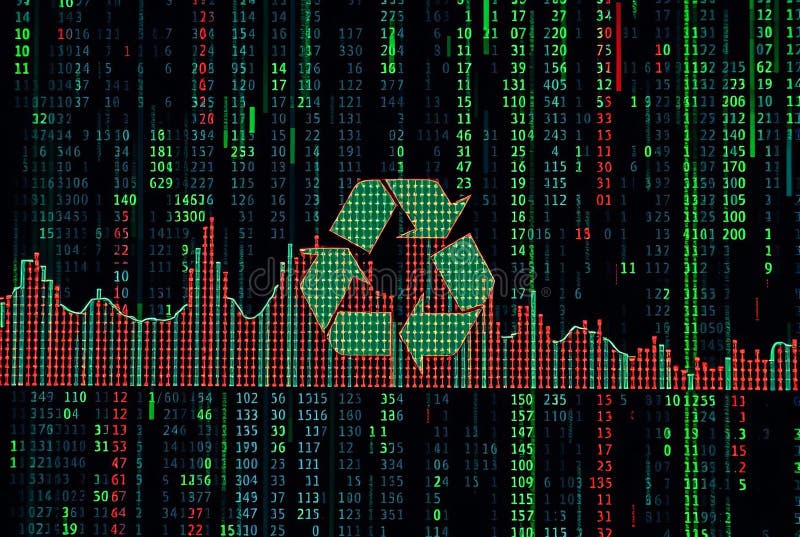 Matrix Code Visualization of Waste Data Displaying Data about Wa Stock ...