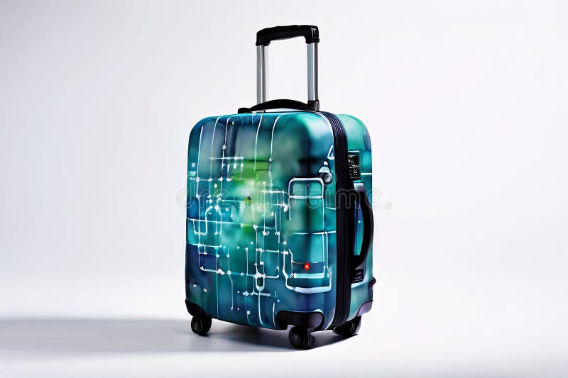 Matrix Code Watercolor Paint the Smart Luggage Using Watercolor Stock ...