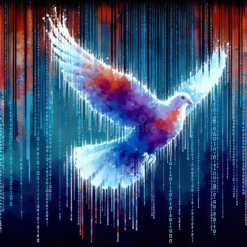 148 Matrix Code Watercolor Streams of Binary Code Forh Stock Image ...