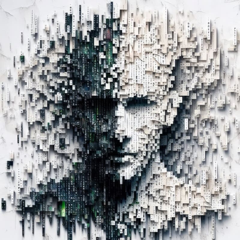 Matrix Collage a Collage of White Ripped Paper Pieces Layered Wi Stock ...