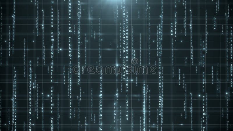 Digital Computer Code Data Matrix 4K Stock Footage - Video of mainframe ...