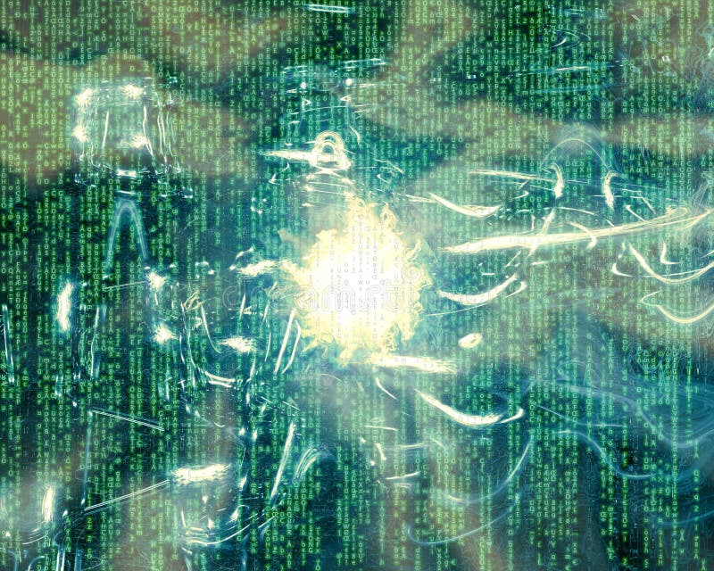 Matrix Data Stream Grunge stock illustration. Illustration of digital ...