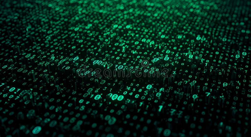 Digital Matrix Futuristic Dark Green Coding Data Stream Background, Generate AI Stock Photo ...