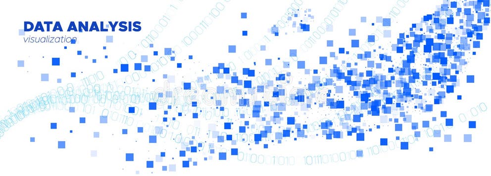 Matrix Digits. Blue Particle Movement Stock Vector - Illustration of ...