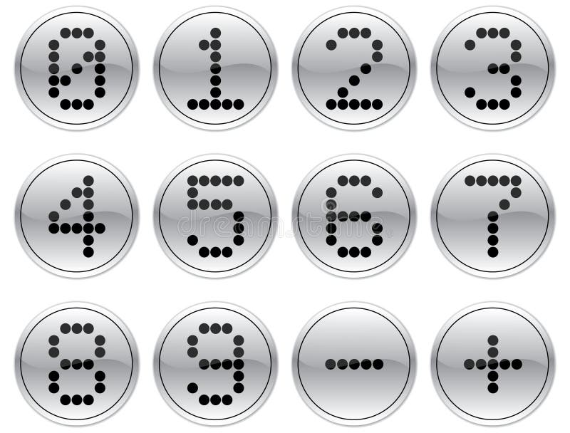 Matrix digits icons set. stock vector. Illustration of plus - 6317061