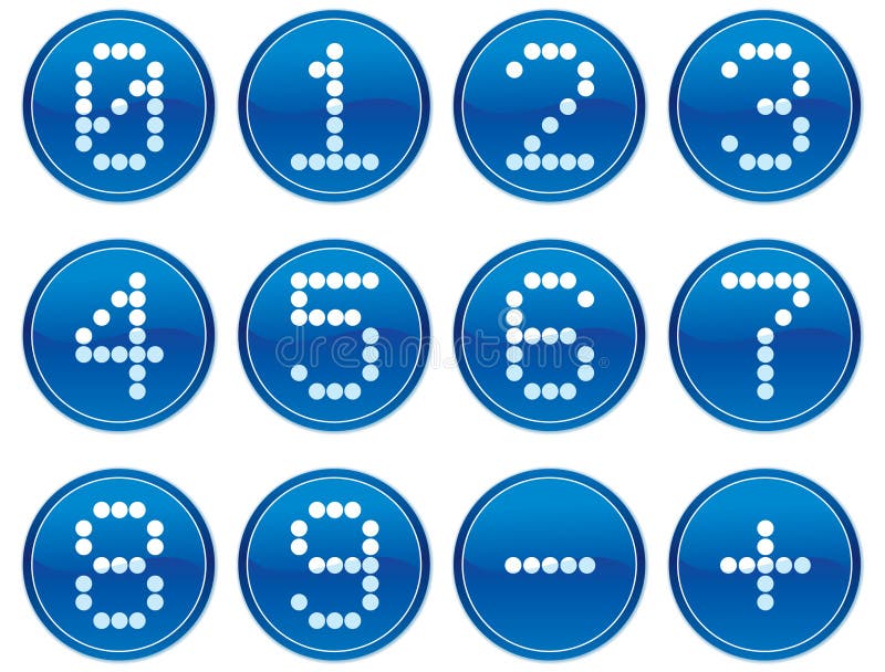 Matrix digits icons set. stock vector. Illustration of button - 7003005