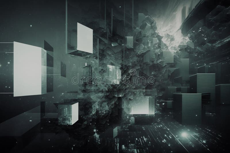 Matrix Effect on Futuristic Background. Technology or Tech Data Stock ...