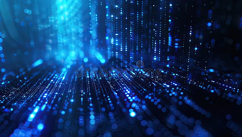 A Matrix Emitting Electric Blue Lights in a Symmetrical Pattern Stock ...