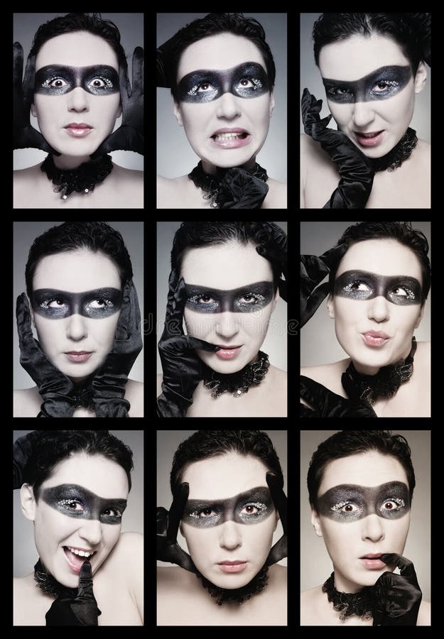 Matrix of emotions stock photo. Image of foolish, glamour - 18871924