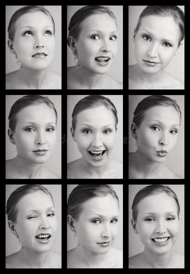 Matrix of emotions stock photo. Image of emotions, happy - 18962230