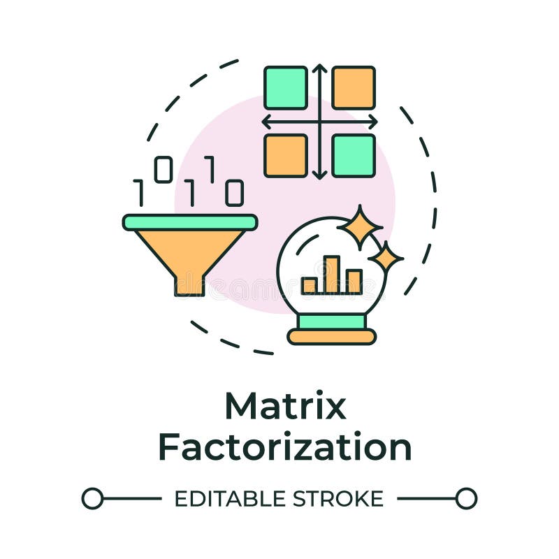 Matrix Factorization Multi Color Concept Icon Stock Illustration - Illustration of round ...