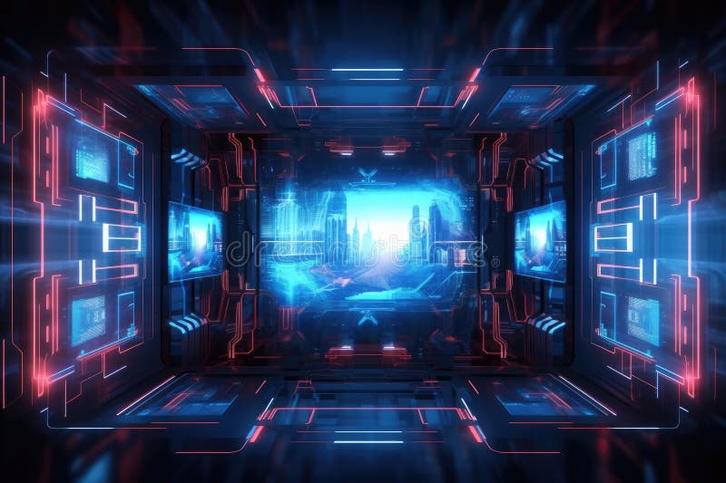 Matrix of the Future: Technological Splendour Stock Illustration ...