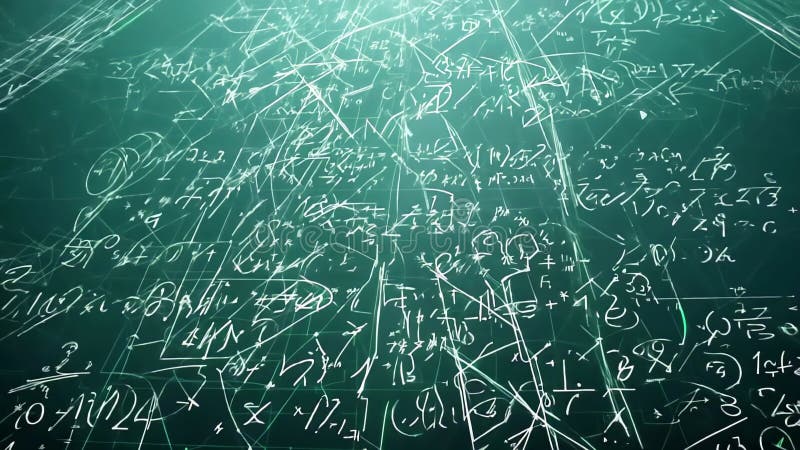 Matrix of Glowing Mathematical Symbols and Formulas with Complex ...