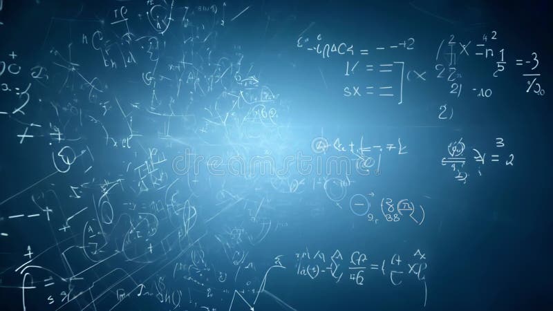 Matrix of Glowing Mathematical Symbols and Formulas with Complex ...
