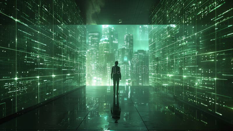 A Matrix Grid Backdrop Provides a Futuristic Setting, Enhancing the ...