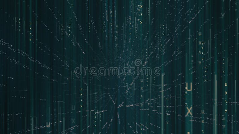 Matrix Hexadecimal Data Flowing in Cyberspace Animation Stock Image ...
