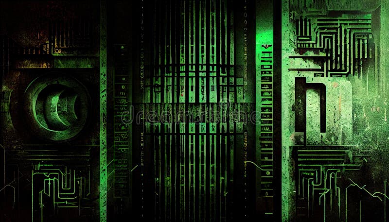 Matrix Hieroglyphs Backdrop. Ai Render Stock Illustration ...