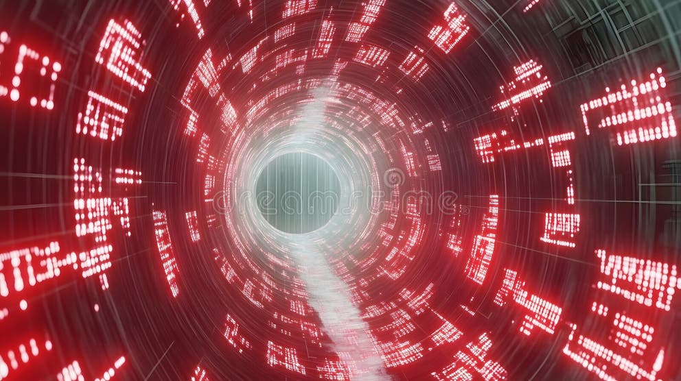 Matrix Holes with Binary Code on Circular Style Background ...