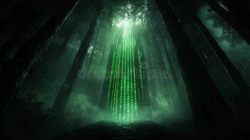 The Matrix-inspired Design Features Green Numbers Falling Against a ...